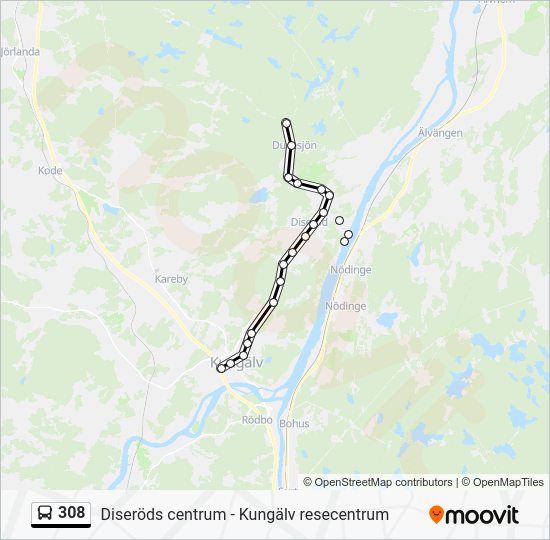 308 Route: Schedules, Stops & Maps - Grandalen (Updated)