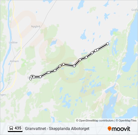 435 Rutt: Tidtabeller, Hållplatser & Kartor - Granvattnet (Uppdaterat)