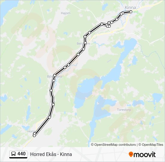 440 Rutt: Tidtabeller, Hållplatser & Kartor - Kinna Station (Uppdaterat)