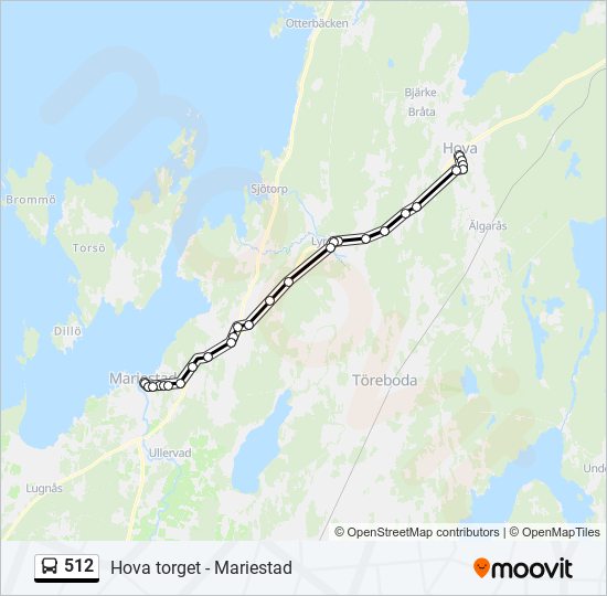 512 Rutt: Tidtabeller, Hållplatser & Kartor - Hova Torget (Uppdaterat)