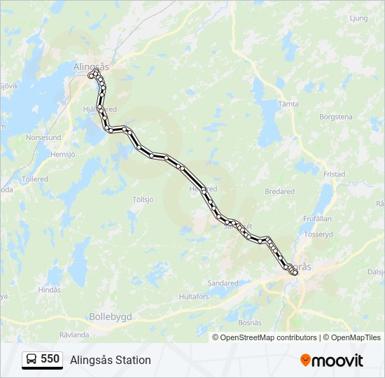 550 Route: Schedules, Stops & Maps - Alingsås Station (Updated)