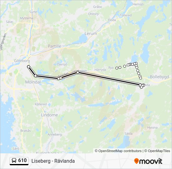 610 Route: Schedules, Stops & Maps - Rävlanda Station (Updated)