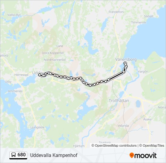 680 Route: Schedules, Stops & Maps - Uddevalla Kampenhof (Updated)
