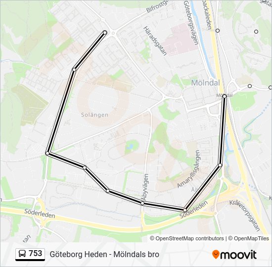 753 Route: Schedules, Stops & Maps - Mölndals Bro (Updated)