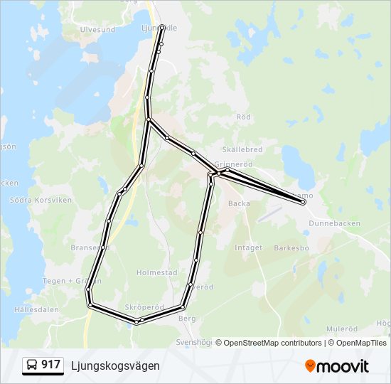 917 Rutt: Tidtabeller, Hållplatser & Kartor - Ljungskogsvägen (Uppdaterat)