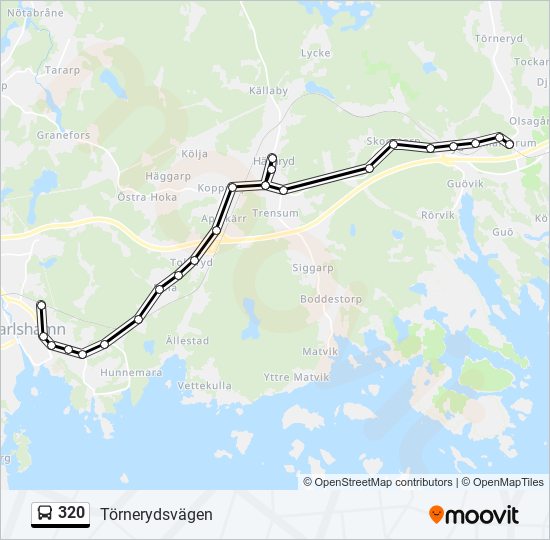 320 Rutt: Tidtabeller, Hållplatser & Kartor - Törnerydsvägen (Uppdaterat)