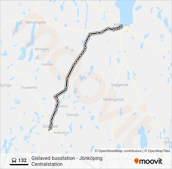 132 Route: Schedules, Stops & Maps - Jönköping Centralstation (Updated)