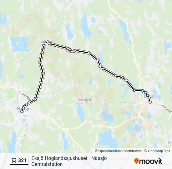 321 Rutt: Tidtabeller, Hållplatser & Kartor - Eksjö Station (Uppdaterat)
