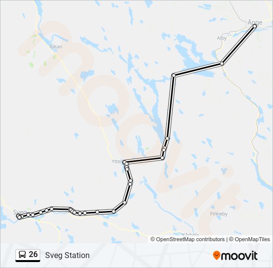 26 Route: Schedules, Stops & Maps - Sveg Station (Updated)