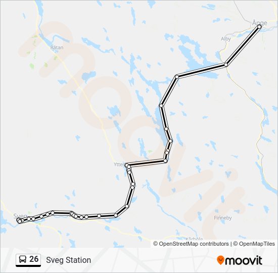26 Route: Schedules, Stops & Maps - Sveg Station (Updated)