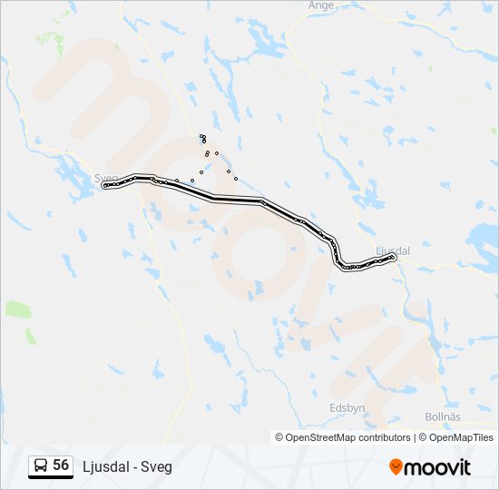 56 Rutt: Tidtabeller, Hållplatser & Kartor - Sveg Station (Uppdaterat)