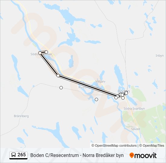 265 Route: Schedules, Stops & Maps - Norra Bredåker Byn (Updated)