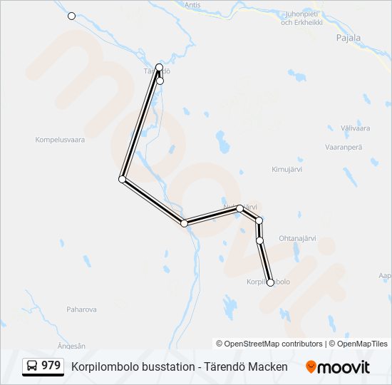 979 Route: Schedules, Stops & Maps - Korpilombolo Busstation (Updated)