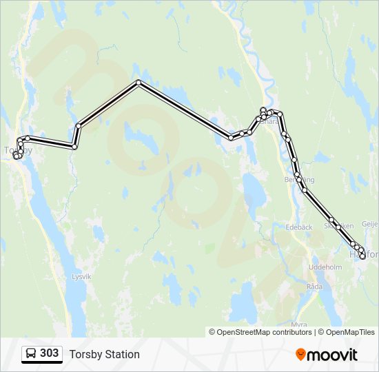 303 Rutt: Tidtabeller, Hållplatser & Kartor - Torsby Station (Uppdaterat)