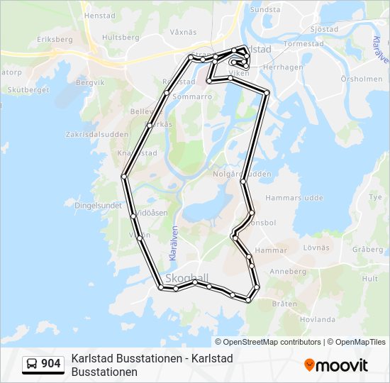 904 Route: Schedules, Stops & Maps - Karlstad Busstationen (Updated)