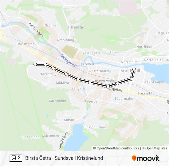 2 Route: Schedules, Stops & Maps - Sundsvall Stenstan (Updated)