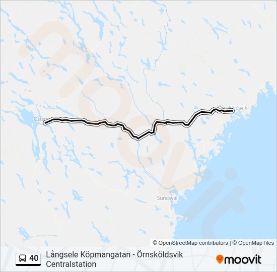 40 Rutt: Tidtabeller, Hållplatser & Kartor - Östersund Busstation (Uppdaterat)