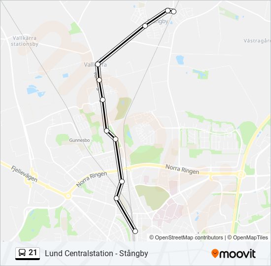 21 Route: Schedules, Stops & Maps - Stångby Station (Updated)