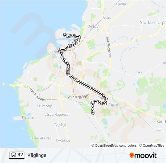 32 Route: Schedules, Stops & Maps - Käglinge (Updated)