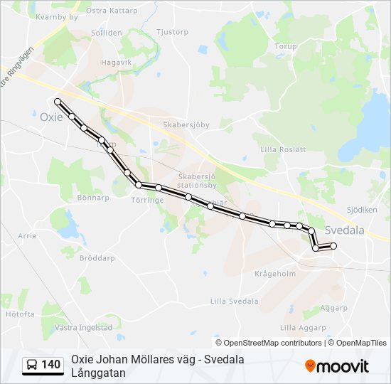 140 Route: Schedules, Stops & Maps - Svedala Bökebergsgatan (Updated)