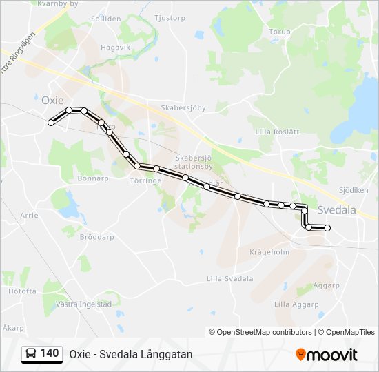 140 Route: Schedules, Stops & Maps - Oxie Station (Updated)