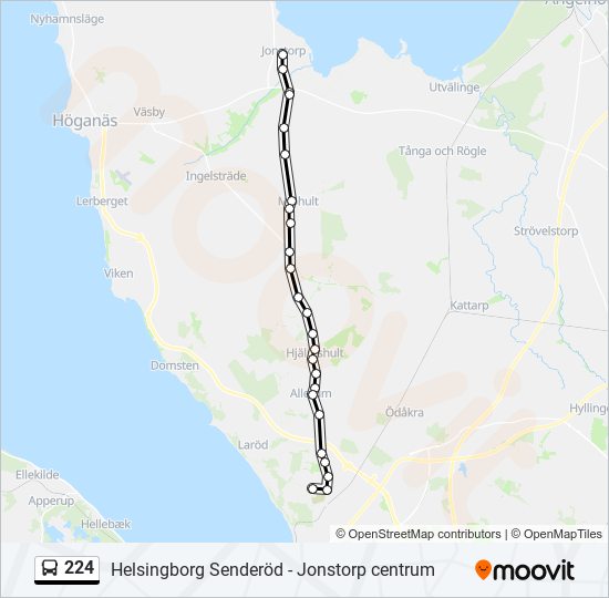 224 Rutt: Tidtabeller, Hållplatser & Kartor - Jonstorp Centrum (Uppdaterat)