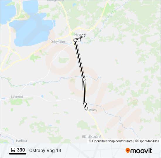 330 Rutt: Tidtabeller, Hållplatser & Kartor - Östraby Väg 13 (Uppdaterat)