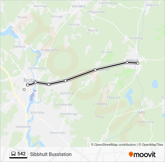 542 Route: Schedules, Stops & Maps - Sibbhult Busstation (Updated)