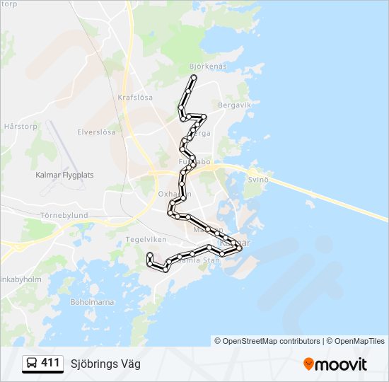 411 Route: Schedules, Stops & Maps - Sjöbrings Väg (Updated)