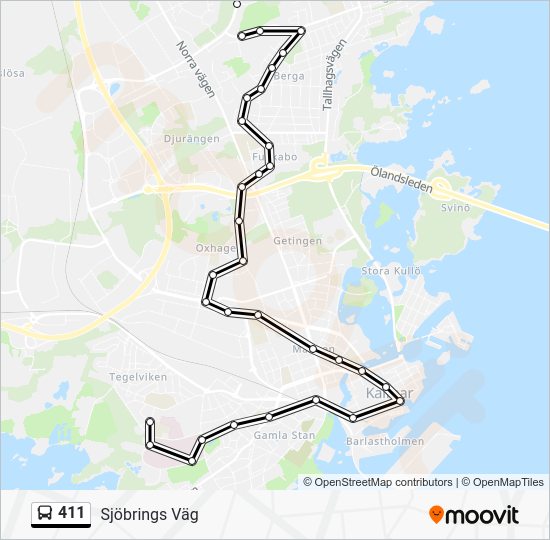 411 Route: Schedules, Stops & Maps - Sjöbrings Väg (Updated)