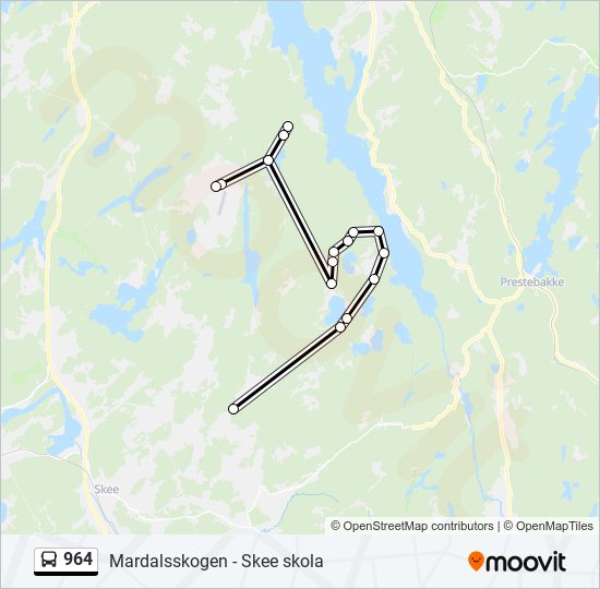 964 Route: Schedules, Stops & Maps - Mardalsskogen (Updated)