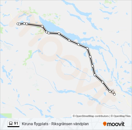 91 Route: Schedules, Stops & Maps - Kiruna Flygplats (Updated)