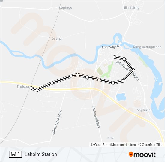 1 Route: Schedules, Stops & Maps - Laholm Station (Updated)