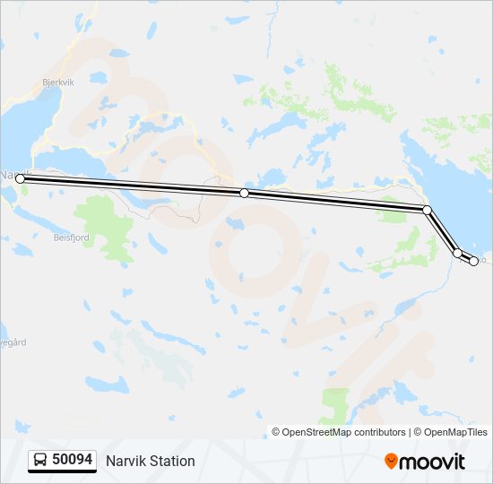 50094 Rutt: Tidtabeller, Hållplatser & Kartor - Narvik Station (Uppdaterat)