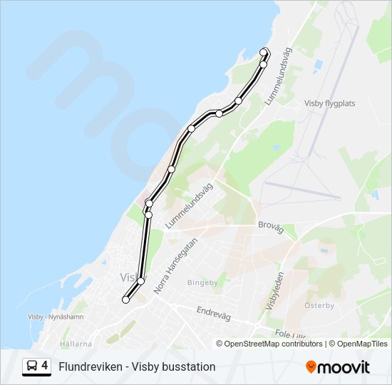 4 Route: Schedules, Stops & Maps - Flundreviken (Updated)