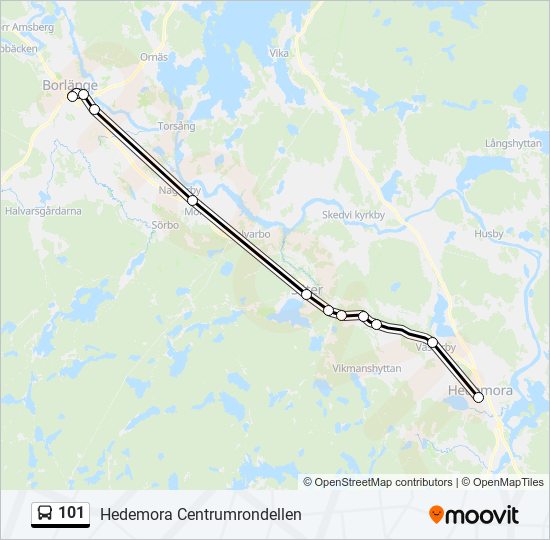 101 Route: Schedules, Stops & Maps - Hedemora Centrumrondellen (Updated)