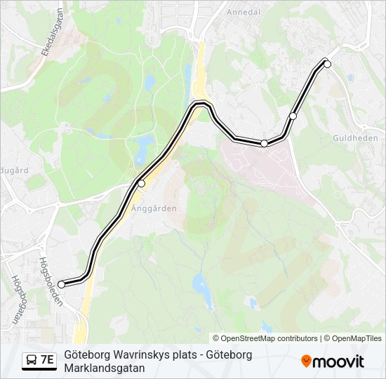 7e Route: Schedules, Stops & Maps - Göteborg Marklandsgatan (Updated)