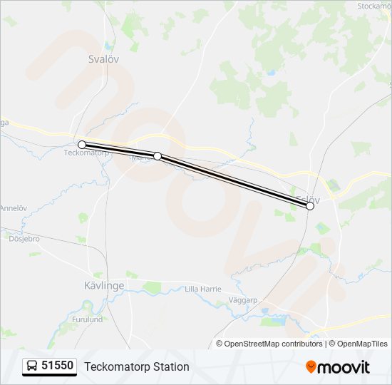 51550 Route: Schedules, Stops & Maps - Teckomatorp Station (Updated)