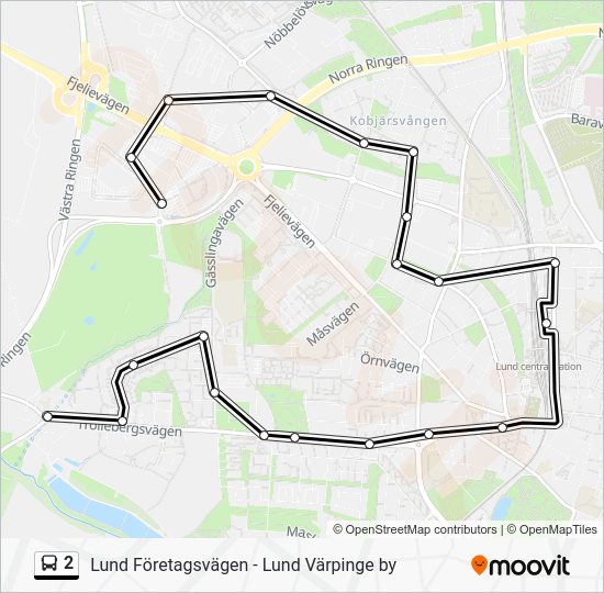 2 Route: Schedules, Stops & Maps - Lund Företagsvägen (Updated)