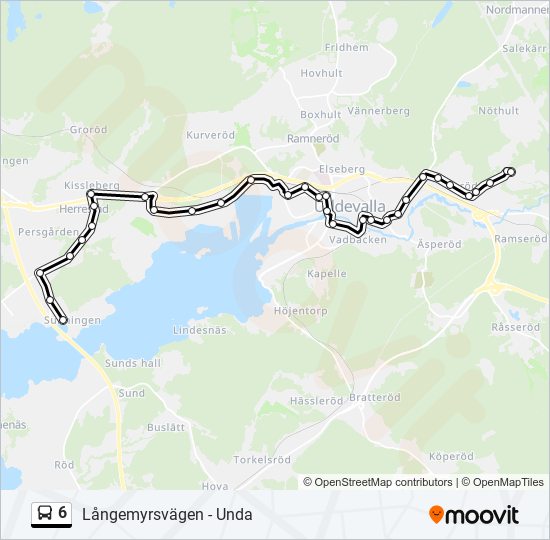 6 Rutt: Tidtabeller, Hållplatser & Kartor - Sunningen (Uppdaterat)
