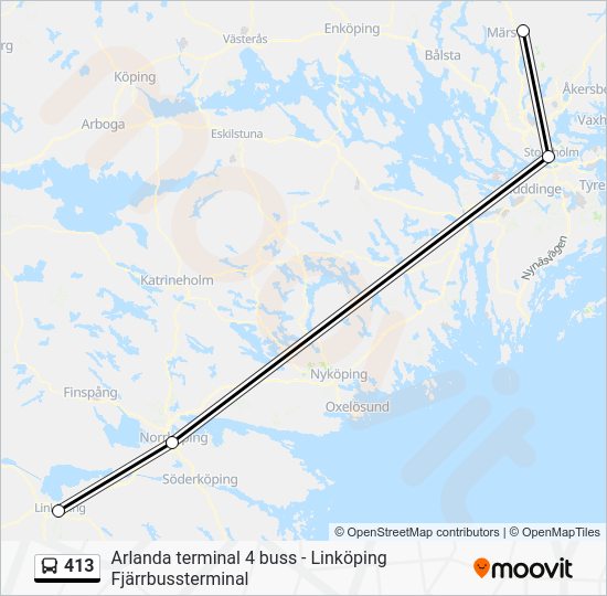 413 Route: Schedules, Stops & Maps - Linköping Fjärrbussterminal (Updated)