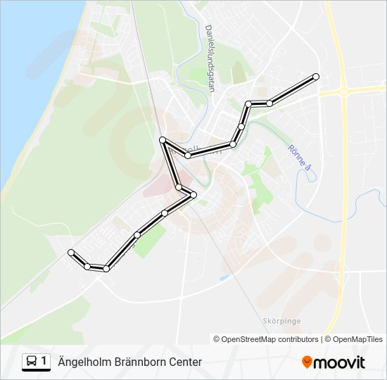 1 Route: Schedules, Stops & Maps - Ängelholm Brännborn Center (Updated)