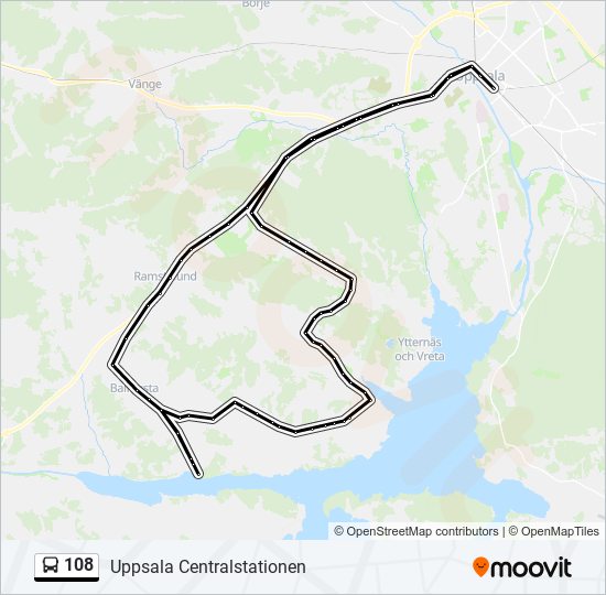 108 Route: Schedules, Stops & Maps - Uppsala Centralstationen (Updated)