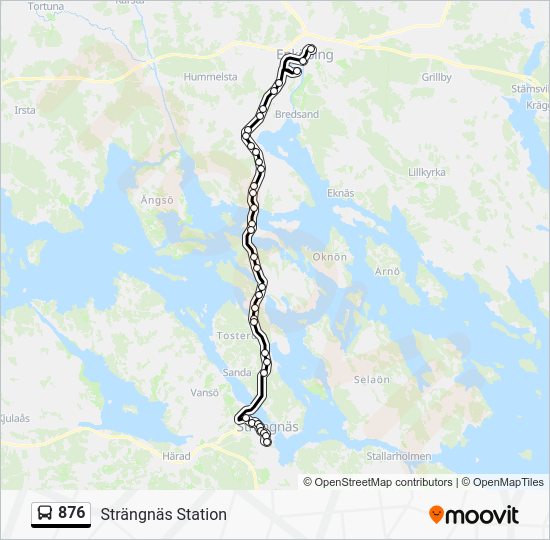 876 Rutt: Tidtabeller, Hållplatser & Kartor - Strängnäs Station ...