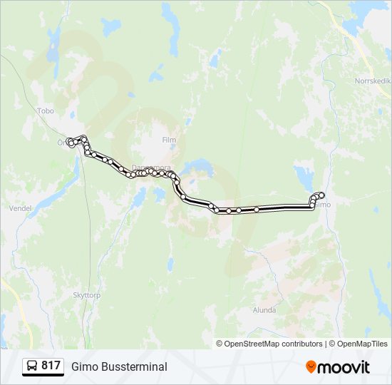 817 Route: Schedules, Stops & Maps - Gimo Bussterminal (Updated)