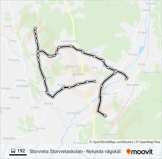 192 Route: Schedules, Stops & Maps - Östa (Updated)