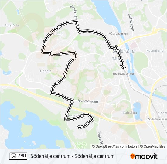 798 Rutt: Tidtabeller, Hållplatser & Kartor - Hovsjöskolan (Uppdaterat)