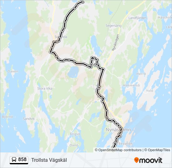 858 Route: Schedules, Stops & Maps - Trollsta Vägskäl (Updated)