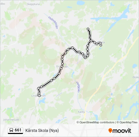 661 Route: Schedules, Stops & Maps - Kårsta Skola (Nya) (Updated)
