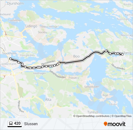 420 Route: Schedules, Stops & Maps - Slussen (Updated)